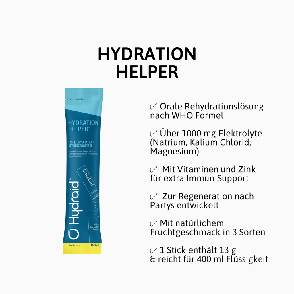 Elektrolyte nach der Party – Hydraid